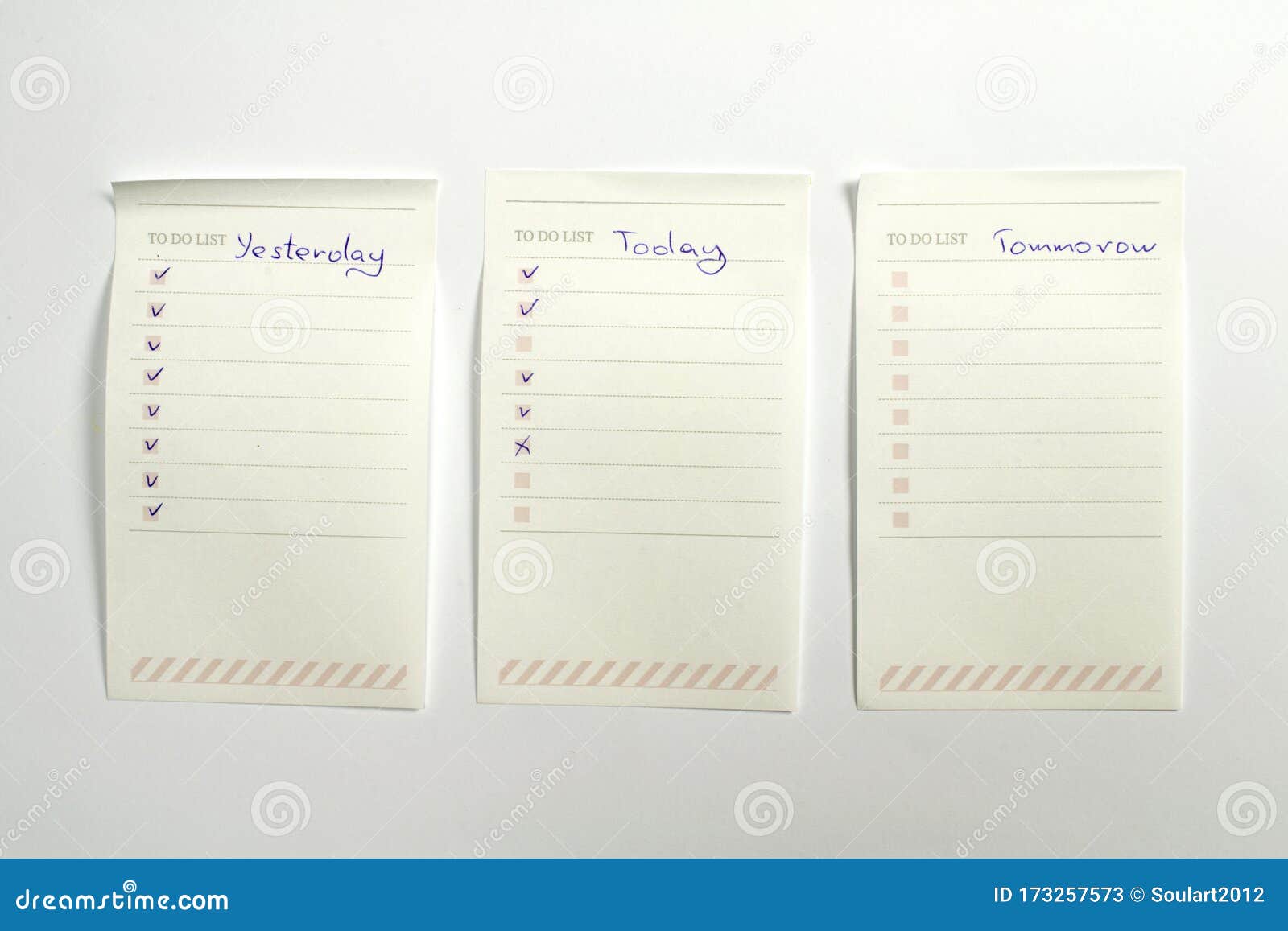 3 Blank To Do List Planner with Checklist and Marks Isolated on White ...