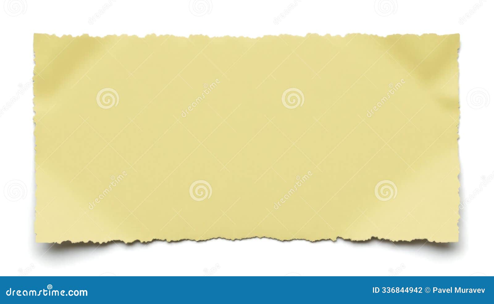 Blank Torn Paper Mockup for Notes, Empty Yellow Note Template, Isolated ...