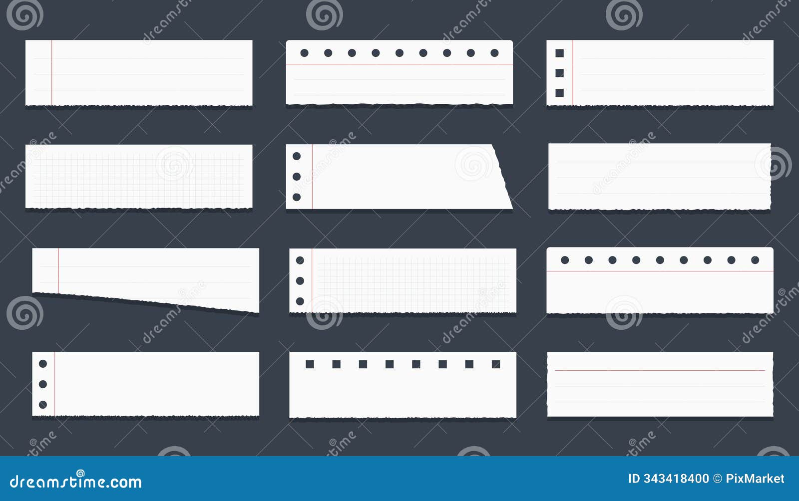 Blank Torn Paper With Bends And Tears. Vector Set | CartoonDealer.com ...