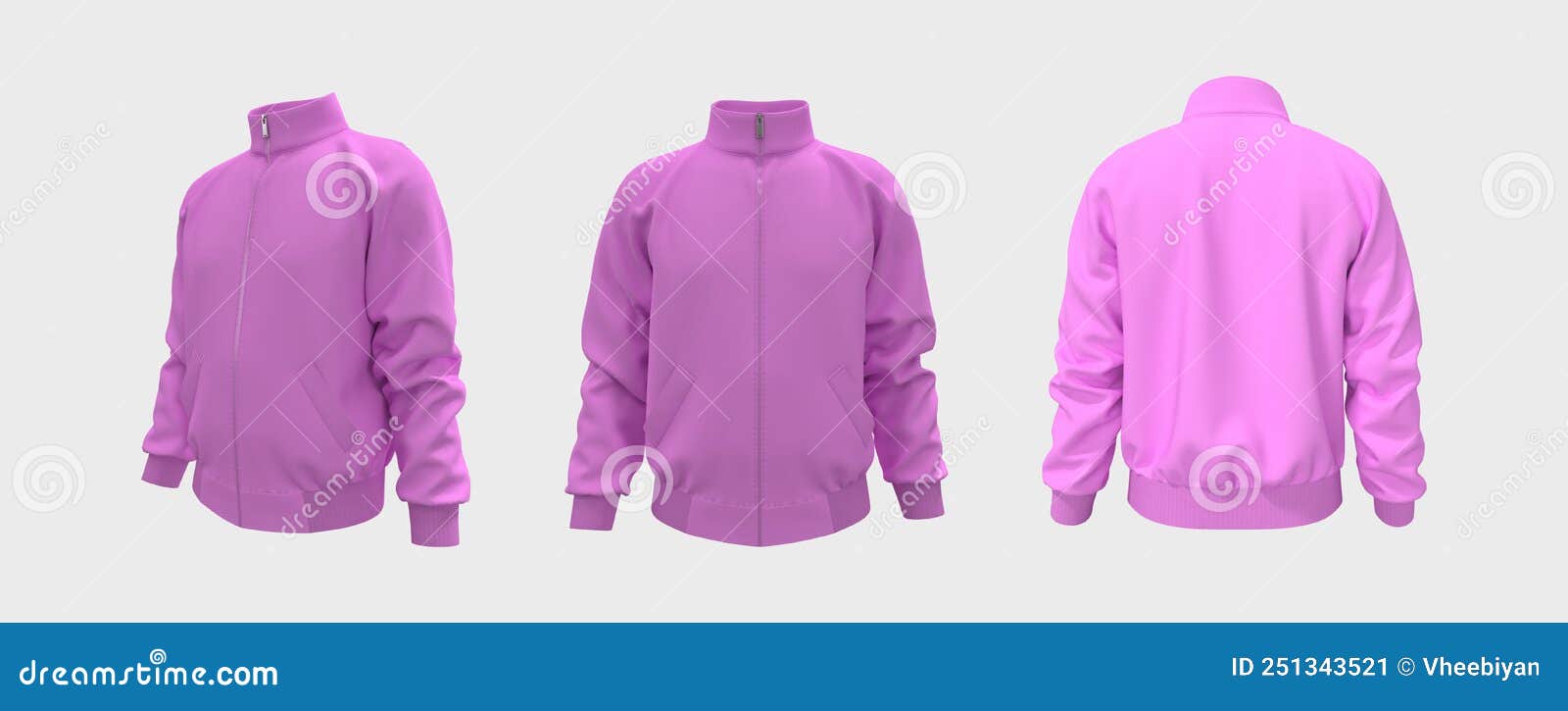 Blank Tracksuit Jacket Mockup, 3d Illustration Stock Illustration ...