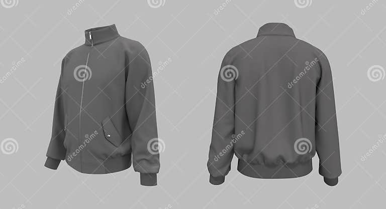 Blank Tracktop Jacket Mockup in Side and Back Views Stock Illustration ...