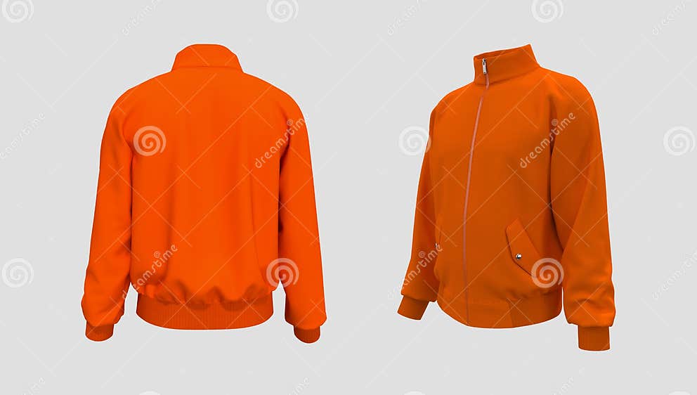 Blank Tracktop Jacket Mockup, 3d Illustration Stock Illustration ...