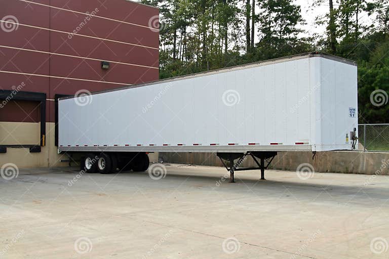 Blank Tractor Trailer Parked at the Loading Dock Stock Image - Image of ...