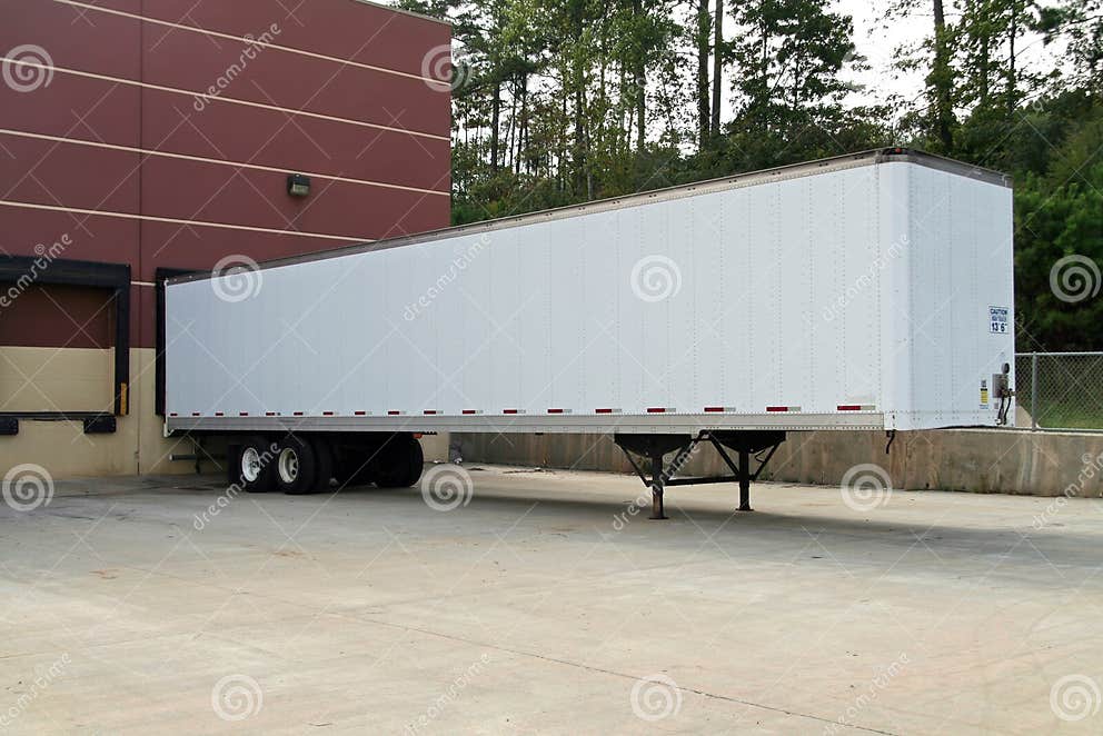 Blank Tractor Trailer Parked at the Loading Dock Stock Image - Image of ...