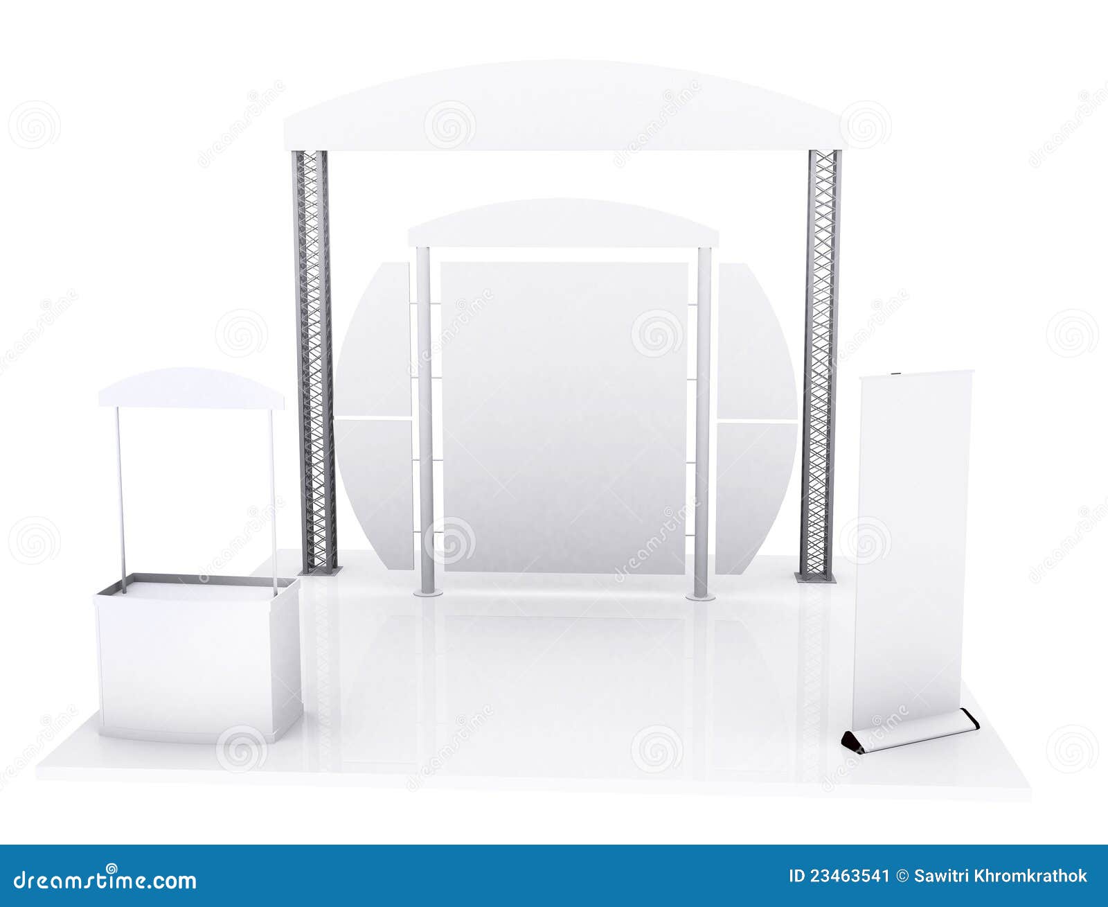 Blank Trade Stand Displays And Billboards Isolated On White Vector ...