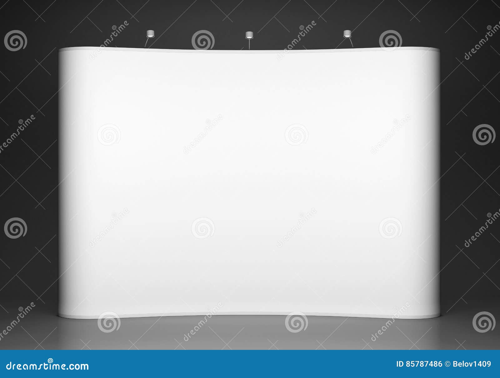 Blank Trade Show Booth on Grey Background Stock Illustration ...