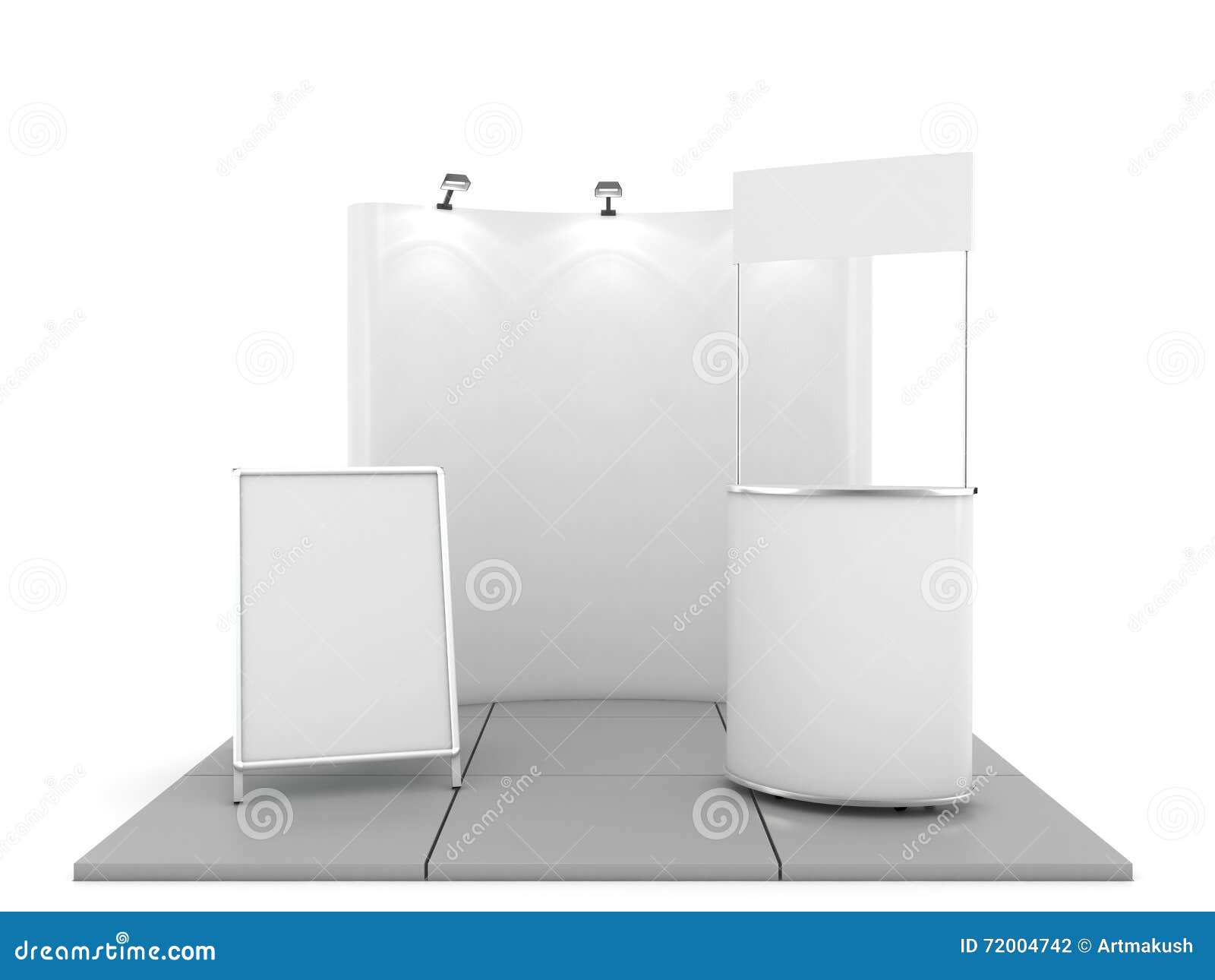 Blank Trade Show Booth Mock Up. 3D Rendering Stock Illustration ...