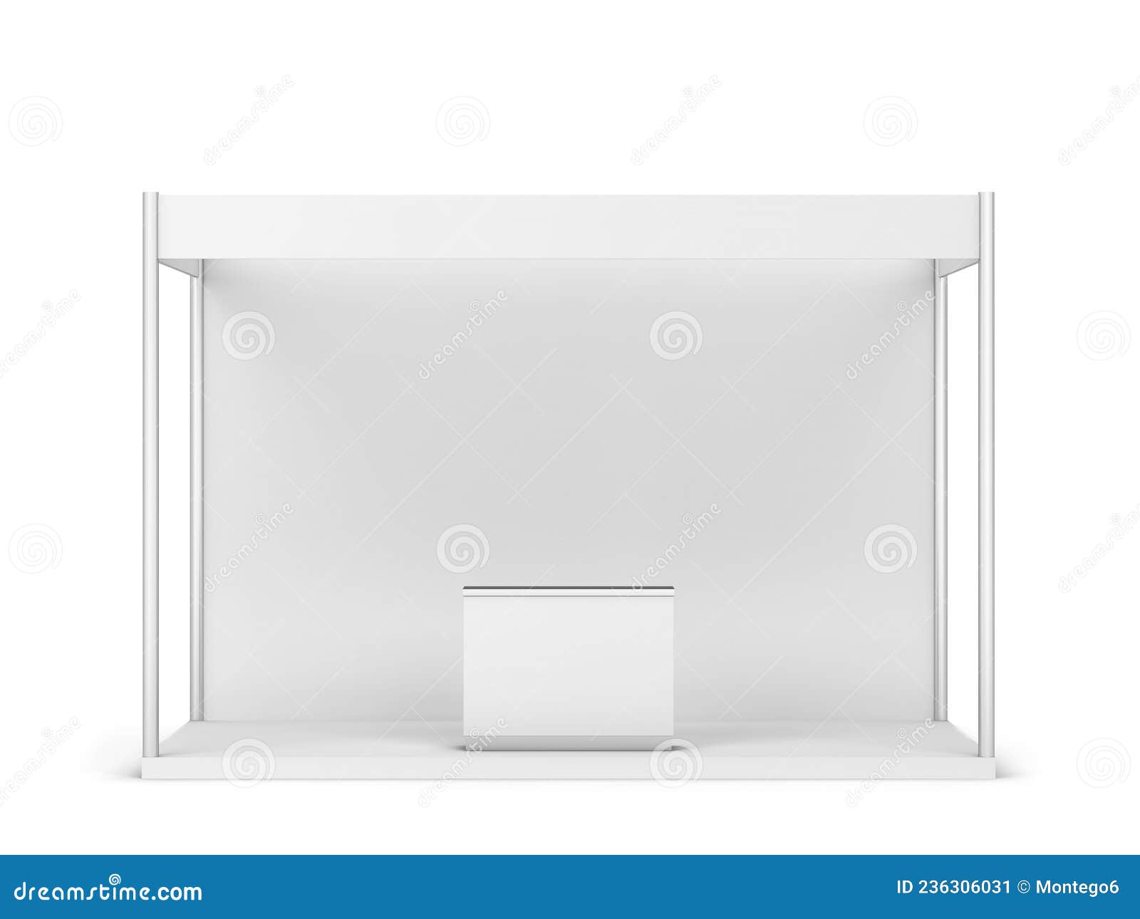 Blank Tradeshow Booth With Counter And Rollup Banner Stock Illustration ...