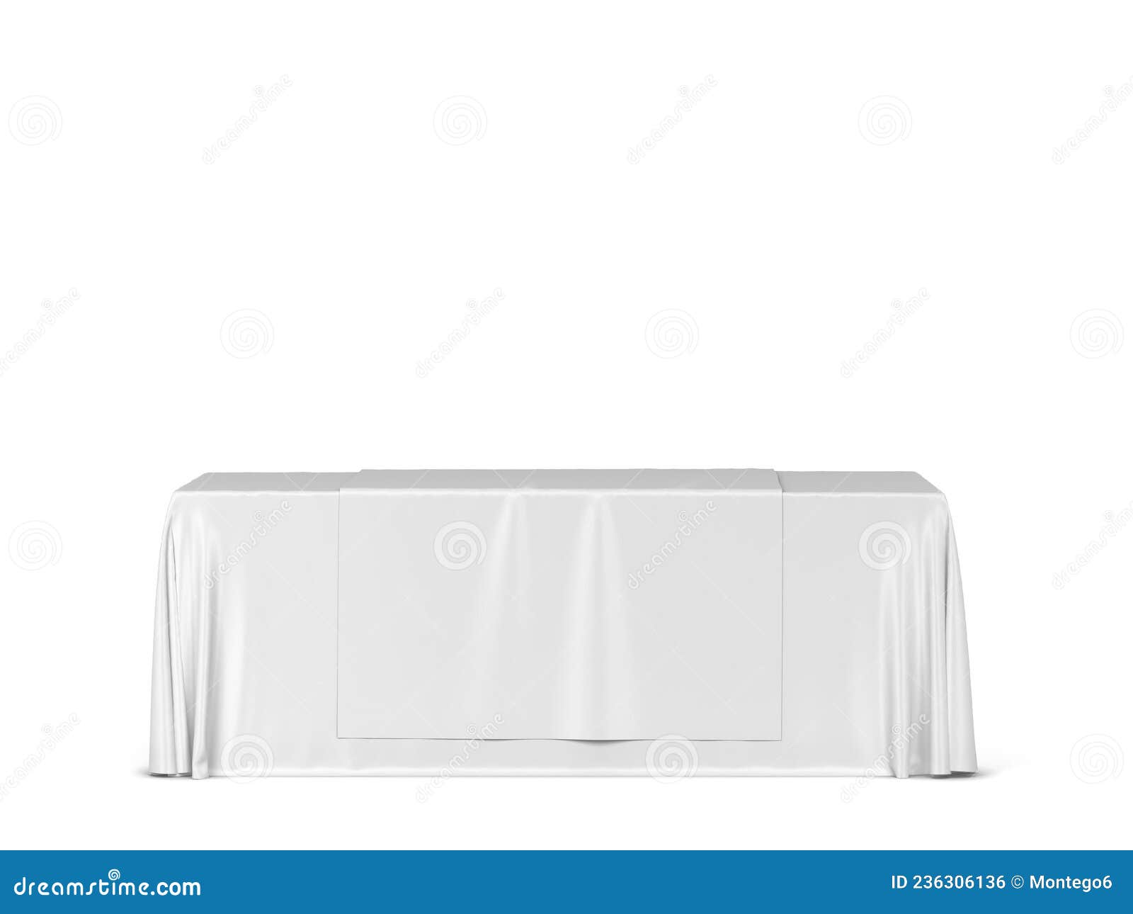 Blank Tradeshow Tablecloth with Runner Mockup Stock Illustration ...
