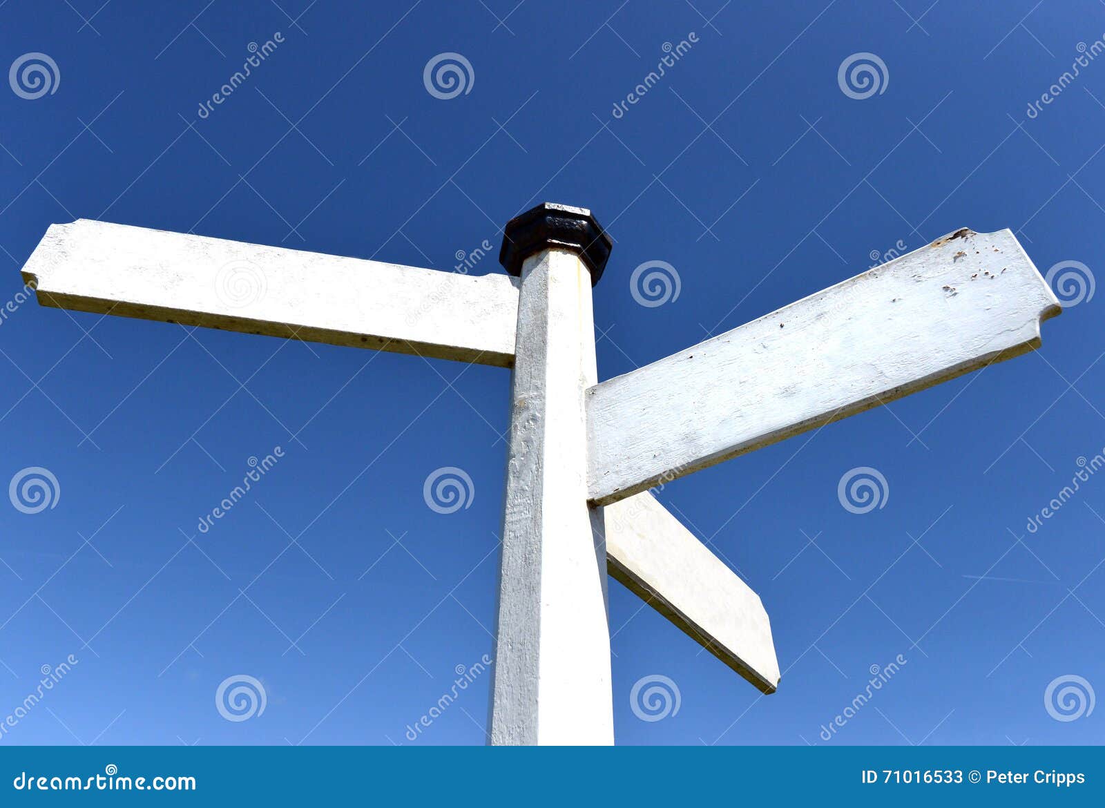 Blank Traditional White Wooden Finger-post Stock Image - Image of ...