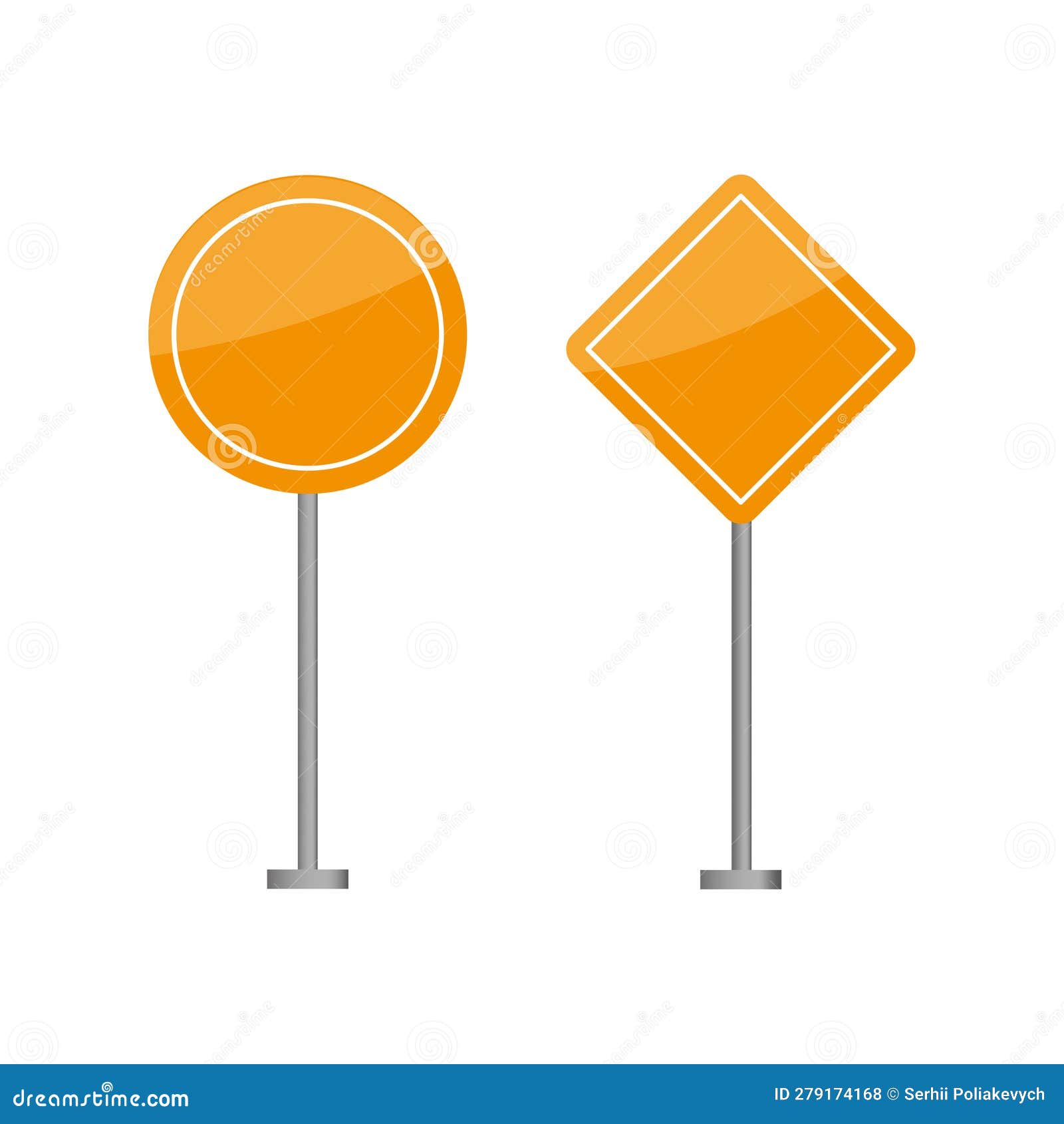 Blank Traffic Sign Set. Easy To Edit Vector Image. Vector Illustration ...