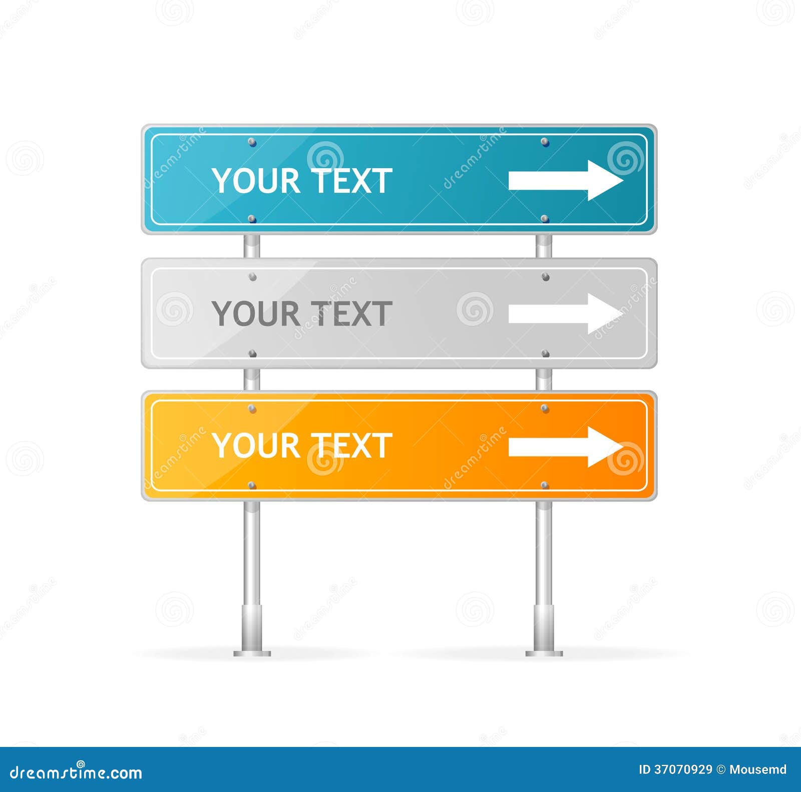 Blank Traffic Sign with White Arrow Header Stock Vector - Illustration ...