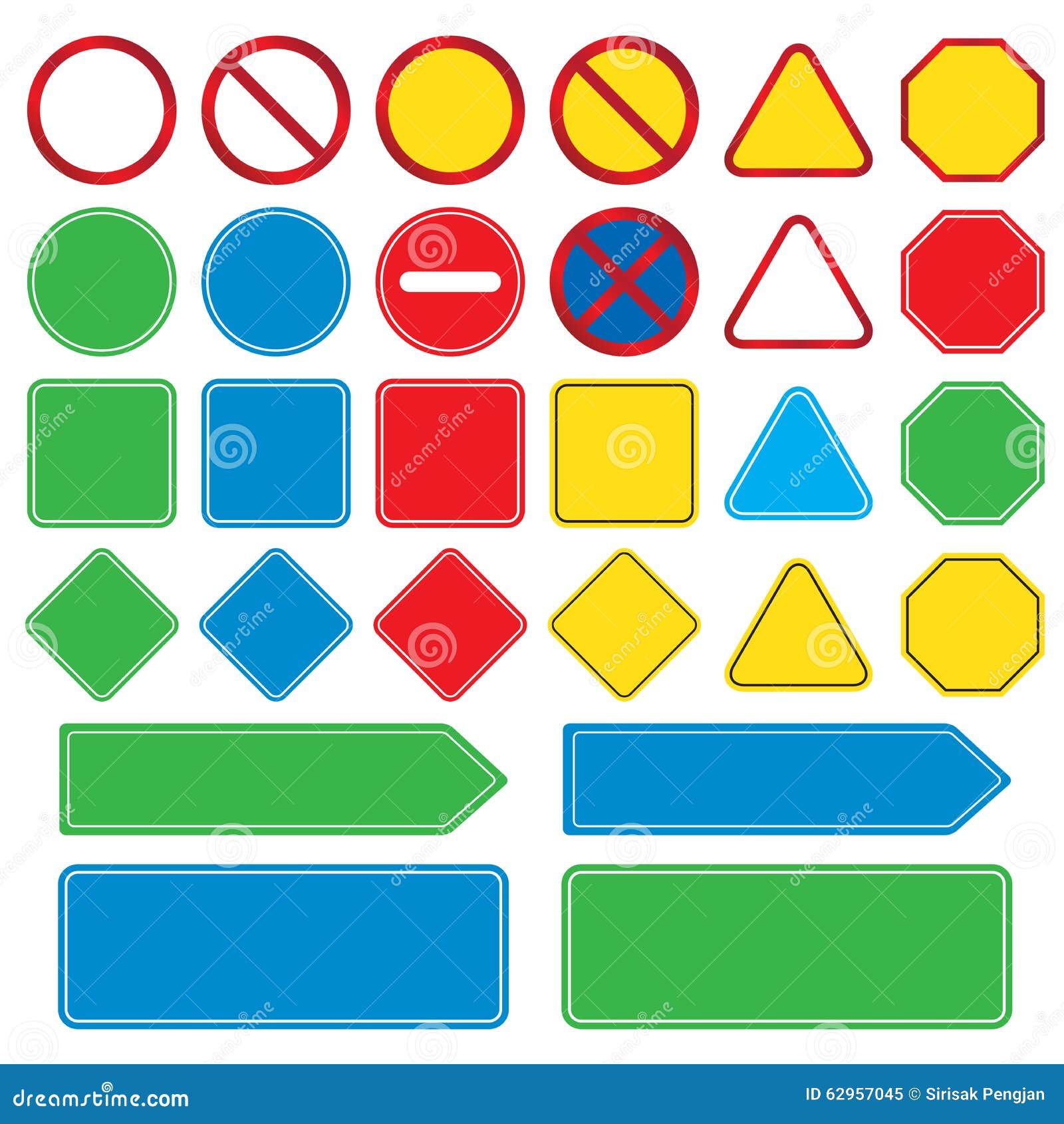 Blank Traffic, Signs Set, Easy To Edit Image Stock Illustration ...