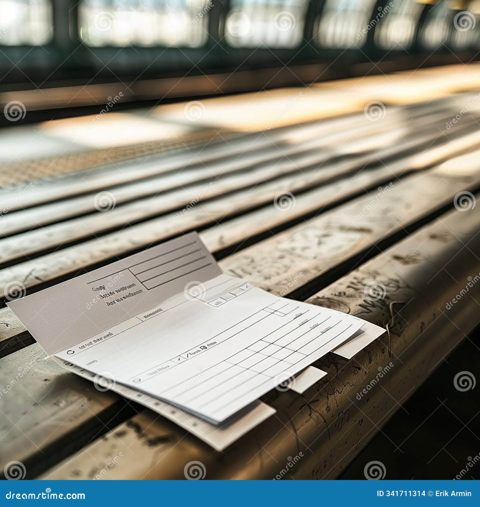 Blank Train Ticket Payment Receipt Form Awaiting Passenger Information ...