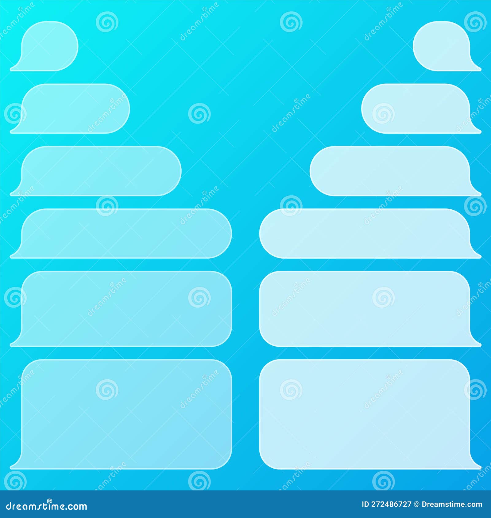 Blank Transparent Various Message Bubbles on Colorful Background. Chat ...