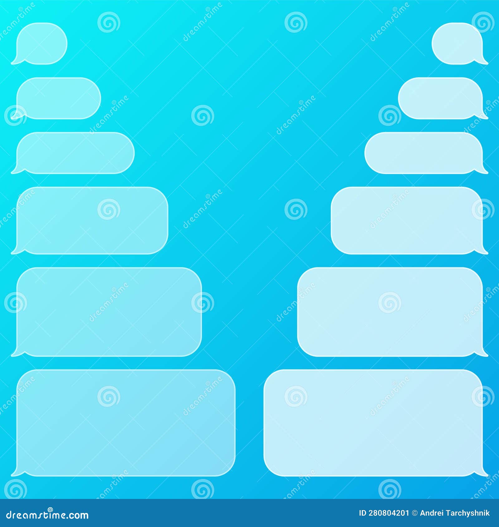 Blank Transparent Various Message Bubbles on Colorful Background. Chat ...