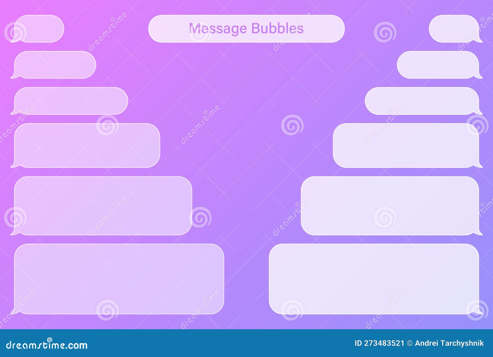 Blank Transparent Various Message Bubbles on Colorful Background. Chat ...