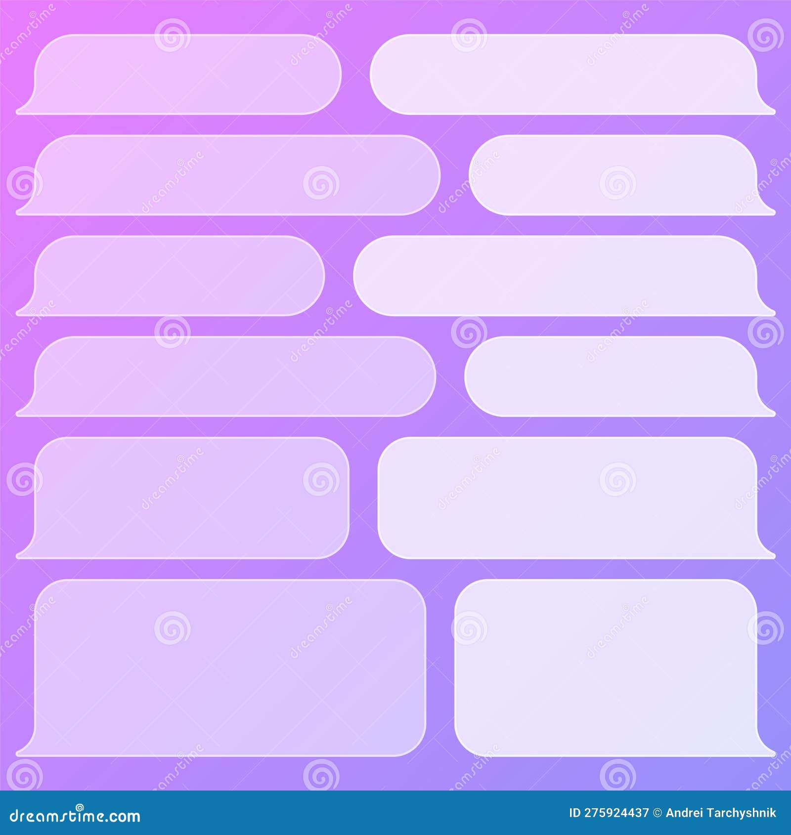 Blank Transparent Various Message Bubbles on Colorful Background. Chat ...
