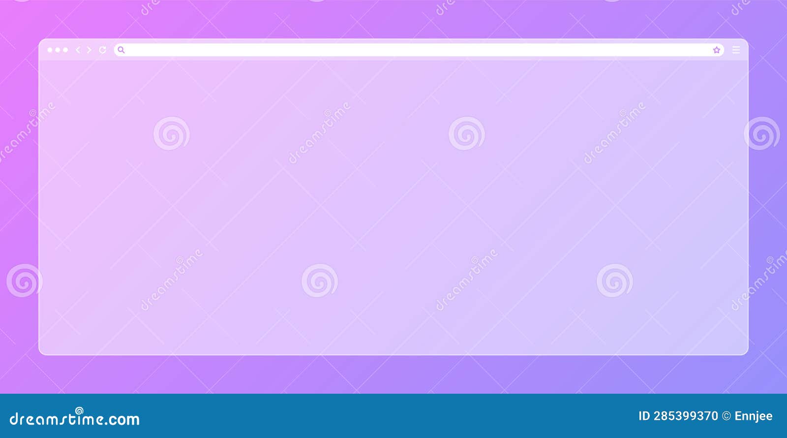 Blank Transparent Web Browser Window with Toolbar and Search Field on ...