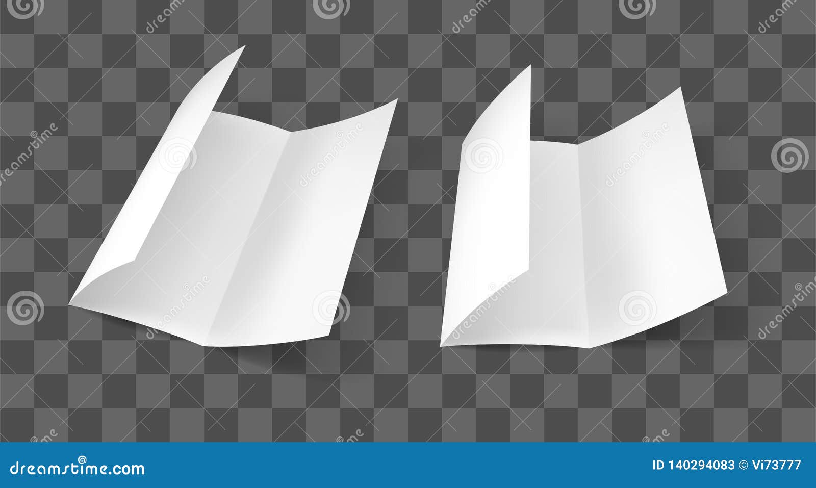 Blank Tri Fold Paper Brochure Mockup. Flyer Design Template on ...