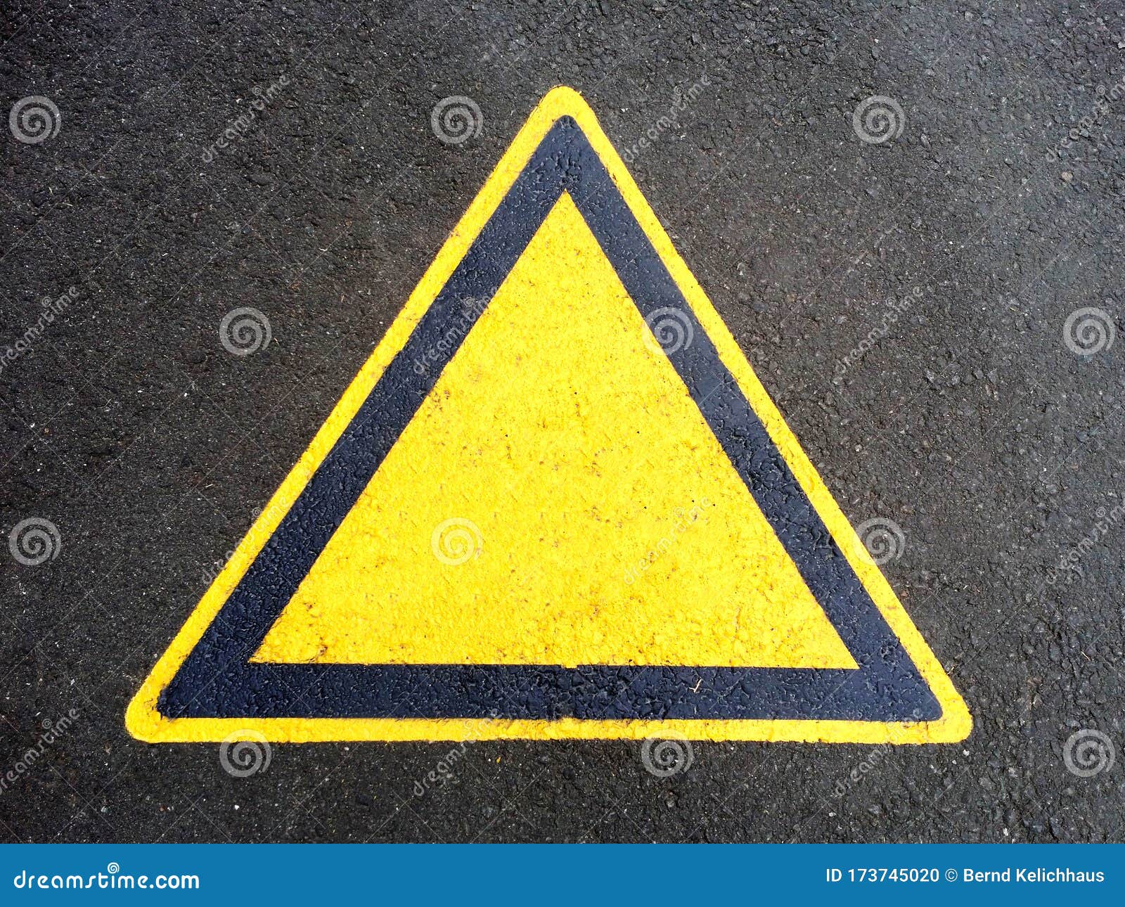Blank Triangle Hazard, Attention, Warning, Danger Sign on the Black ...