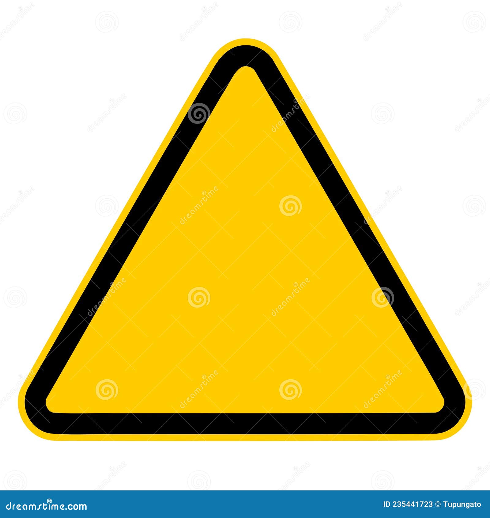 Blank Triangle Warning Sign Template Stock Vector - Illustration of ...