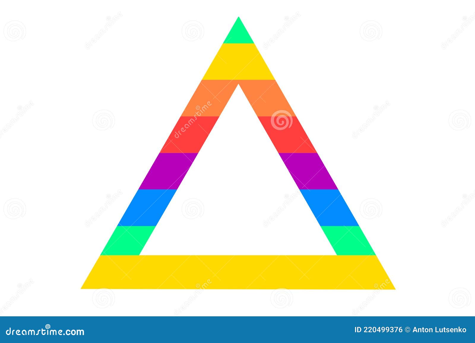 Blank Triangular in Rainbow Colors, Sign Isolated on a White Stock ...