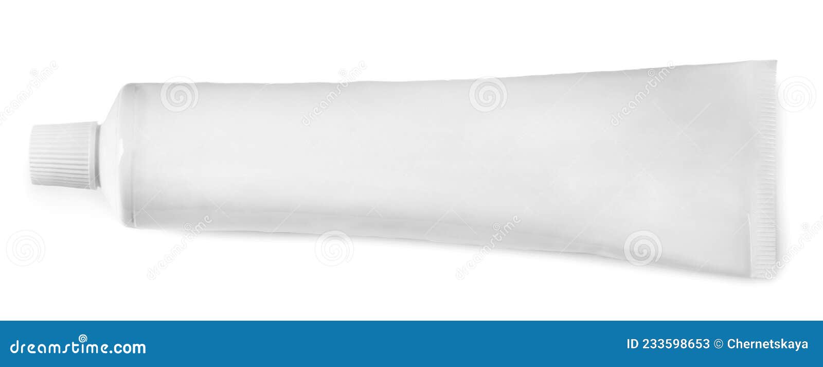 Blank Tube of Toothpaste Isolated on White, Top View Stock Image ...