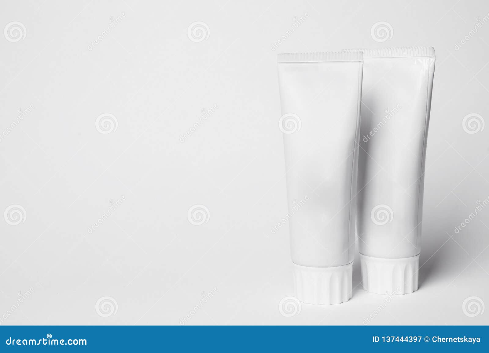 Blank Tubes of Toothpaste on White Background. Stock Image - Image of ...