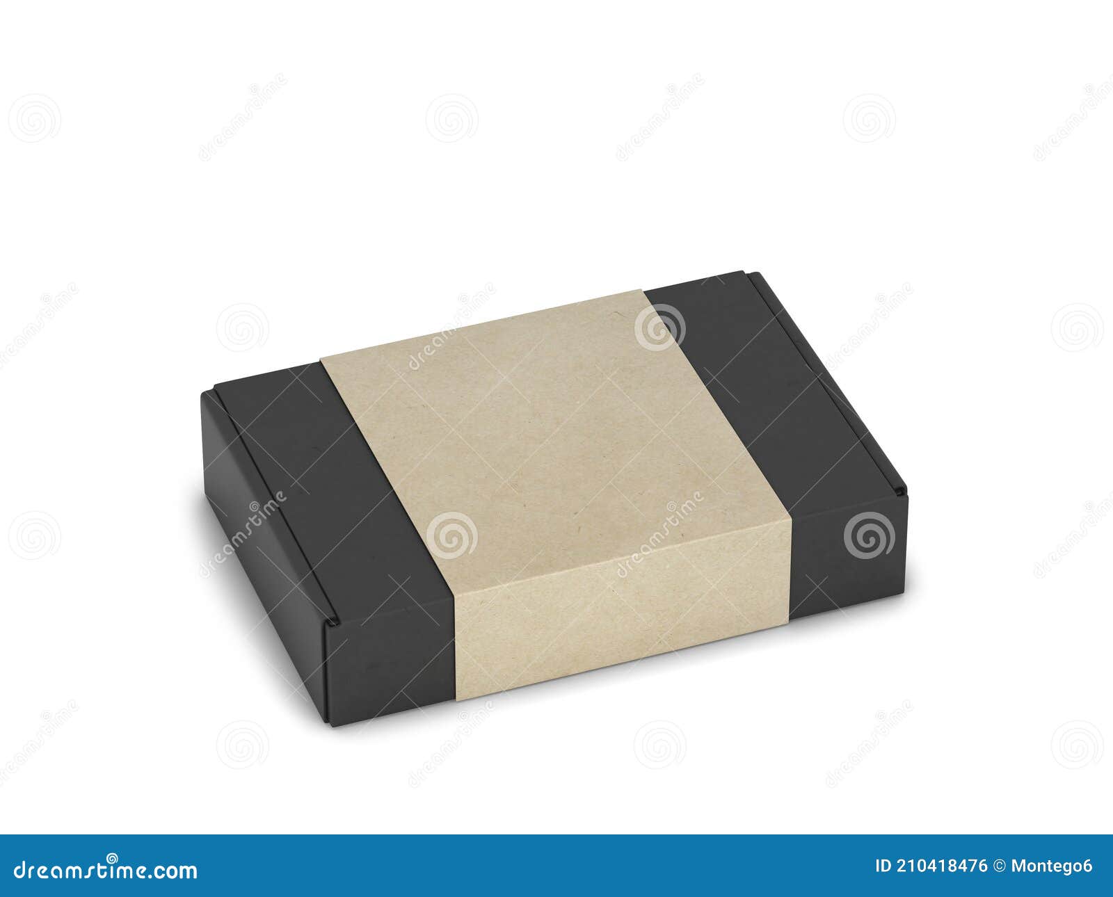 Blank Tuck in Flap Packaging Box Mockup Stock Illustration ...