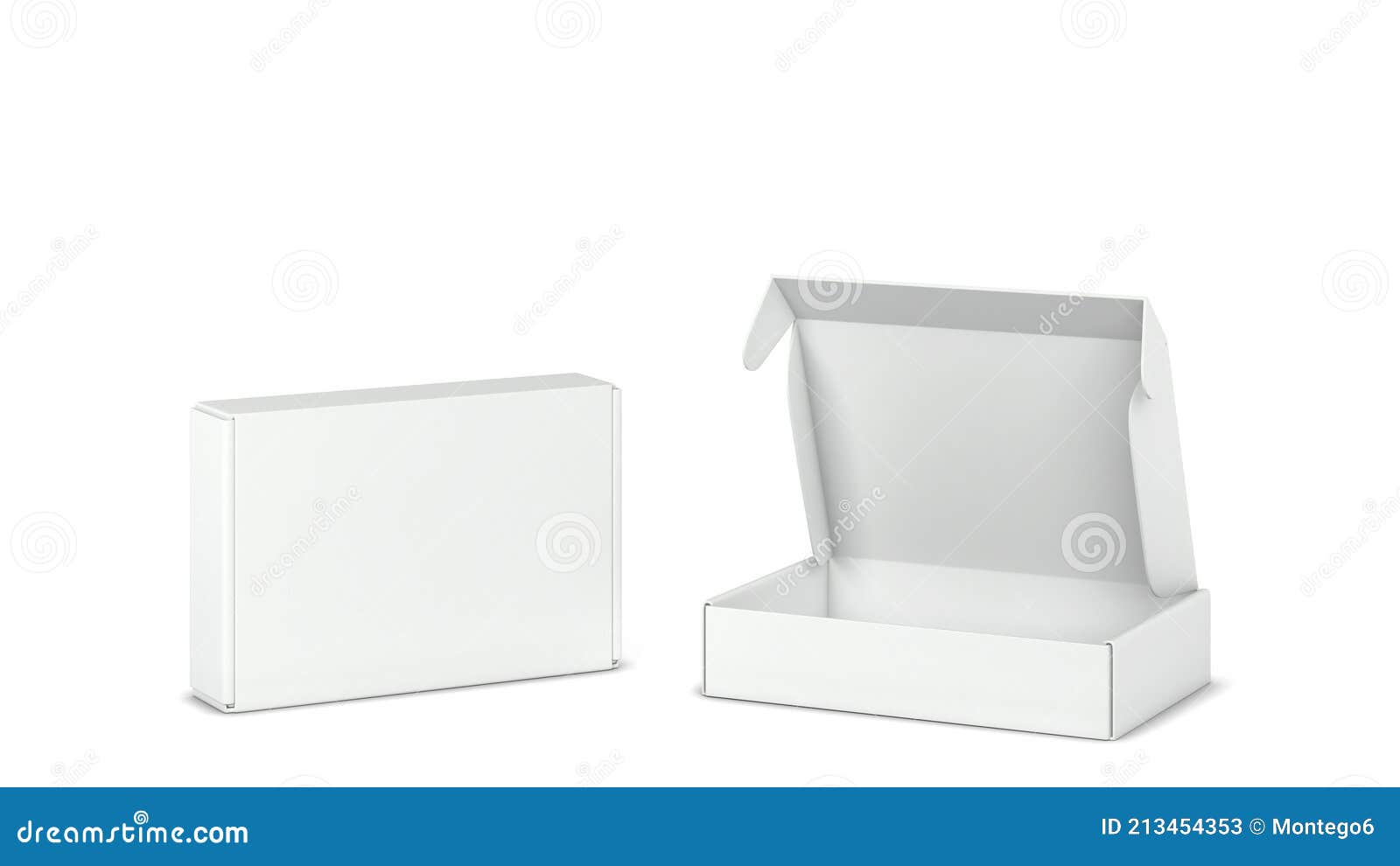 Blank Tuck in Flap Packaging Box Mockup Stock Illustration ...