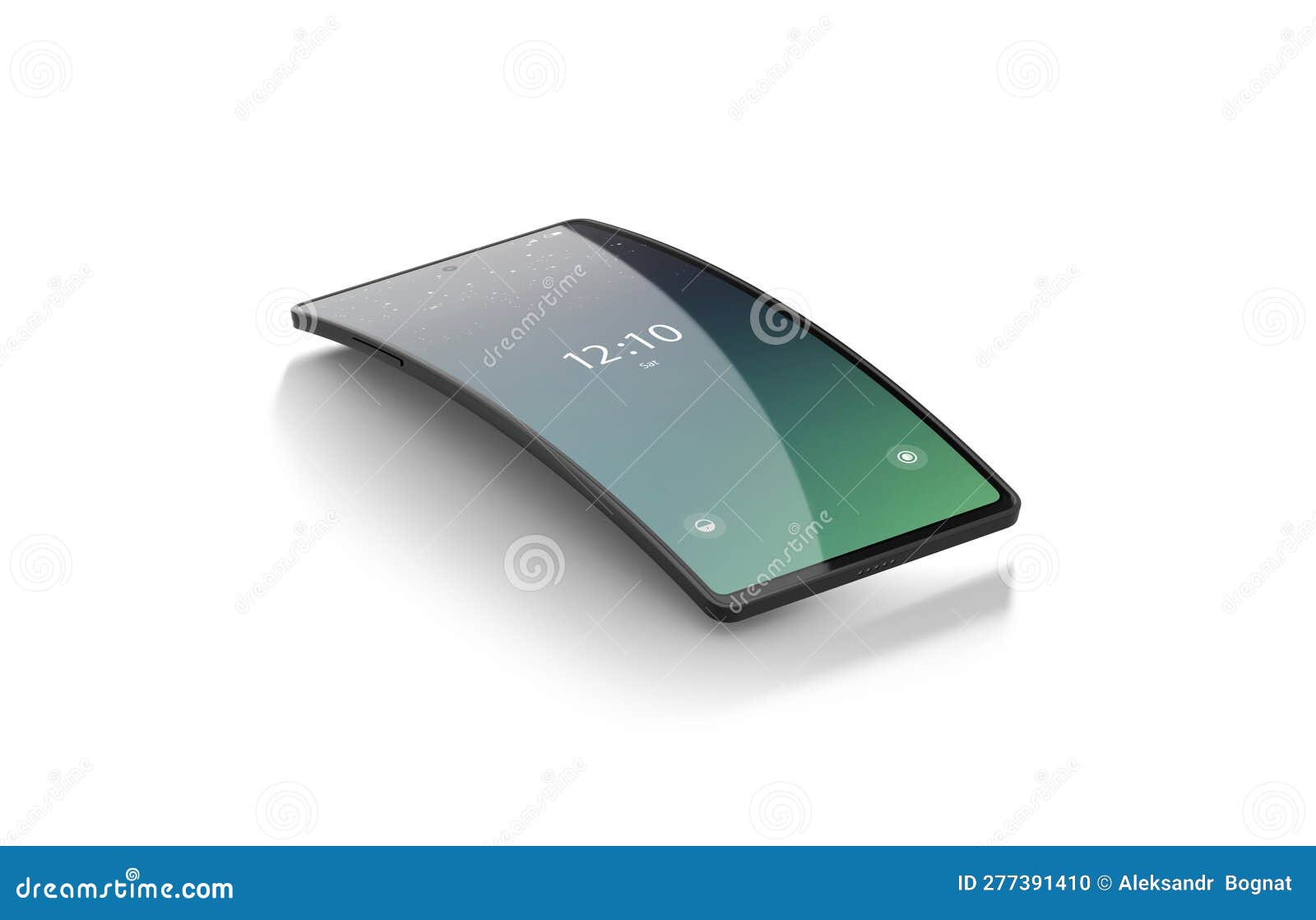 Blank Turned On Flexible Clamshell And Flip Phone Display Mockup ...