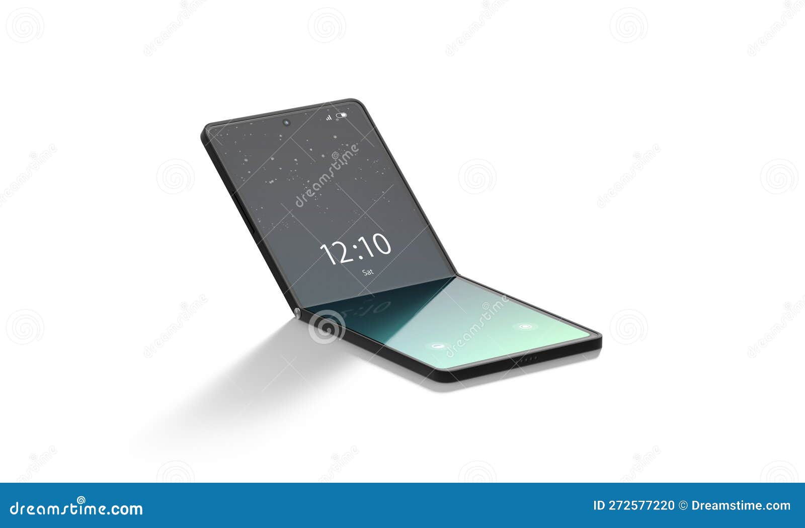 Blank Turned On Flexible Clamshell And Flip Phone Display Mockup ...