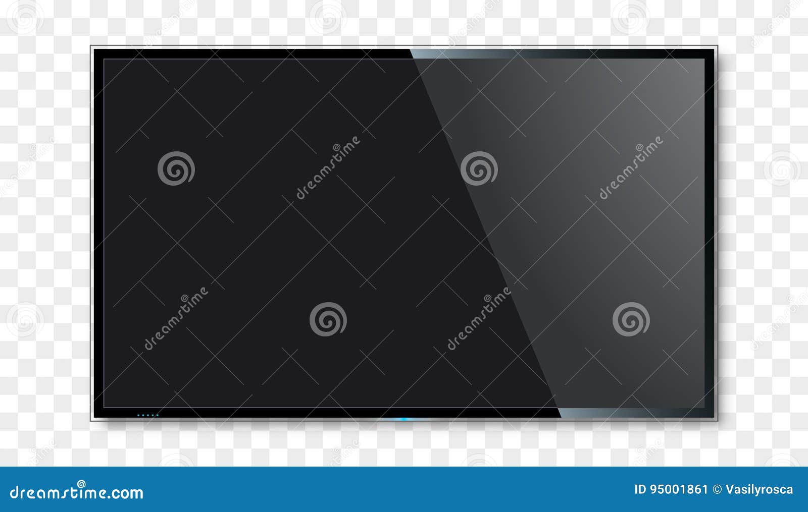 Blank Tv Screen Vector Design. Digital Wide Television Concept Stock ...