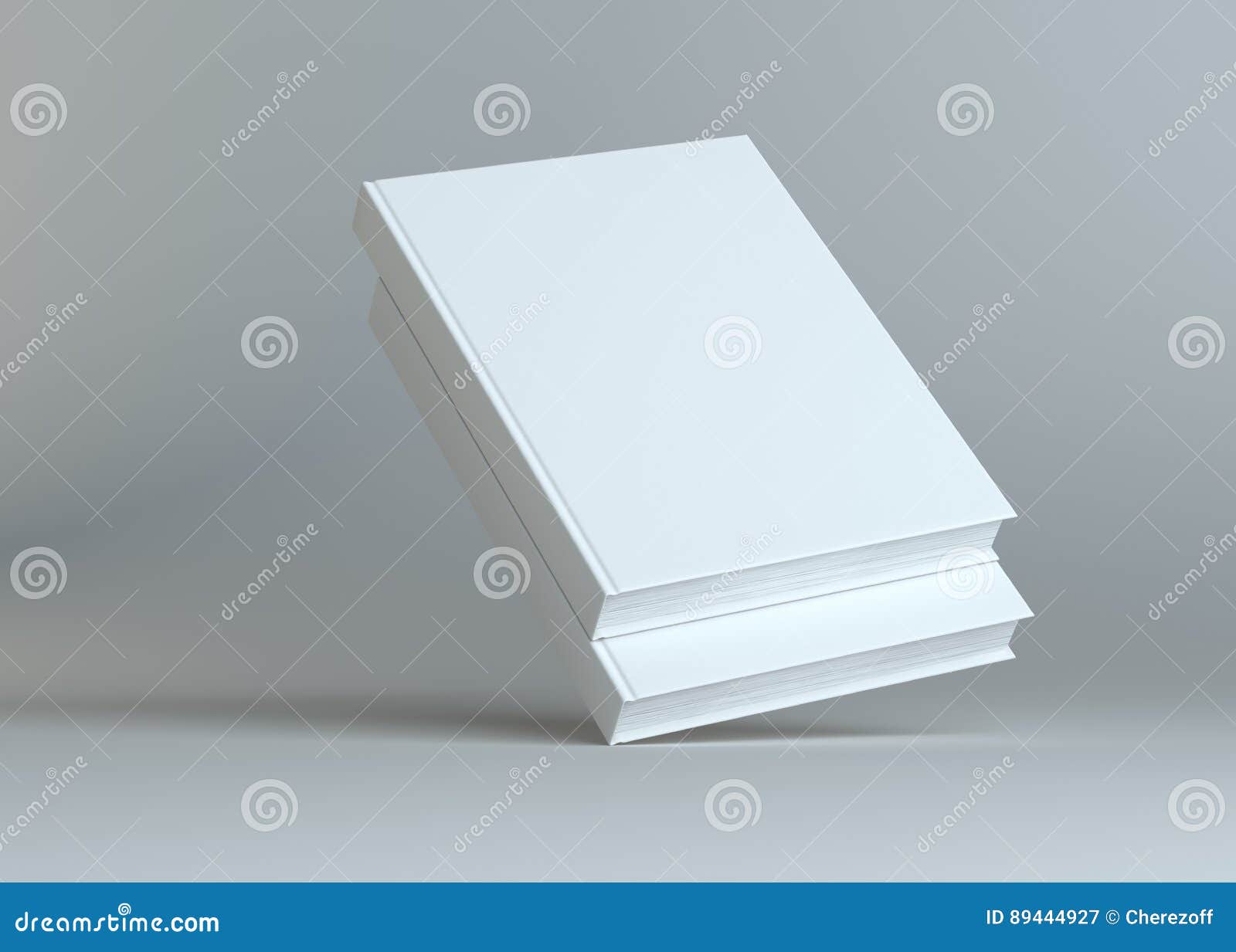 Blank Two Empty Books on Grey Studio Background Stock Illustration ...