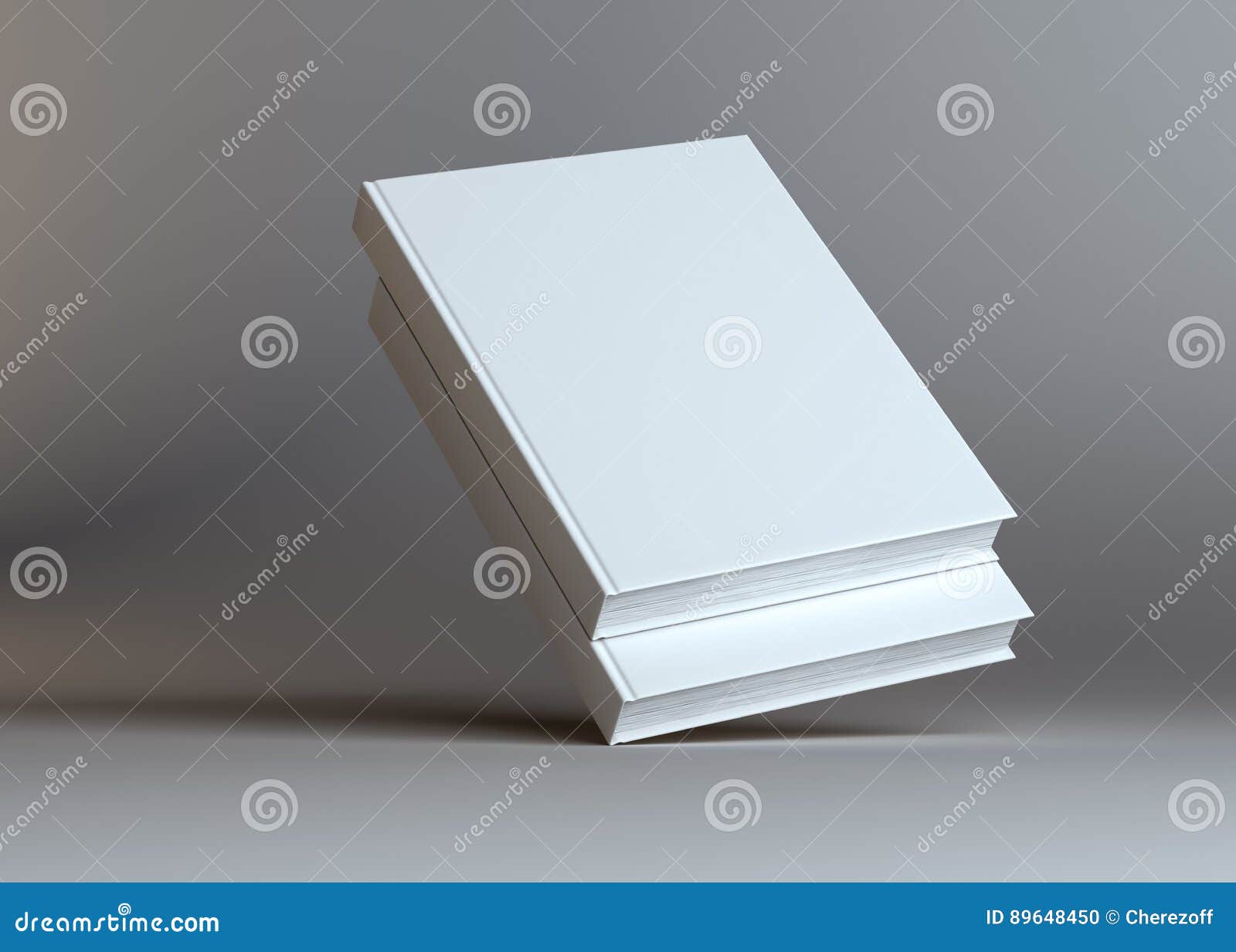Blank Two Empty Books on Grey Studio Background Stock Illustration ...