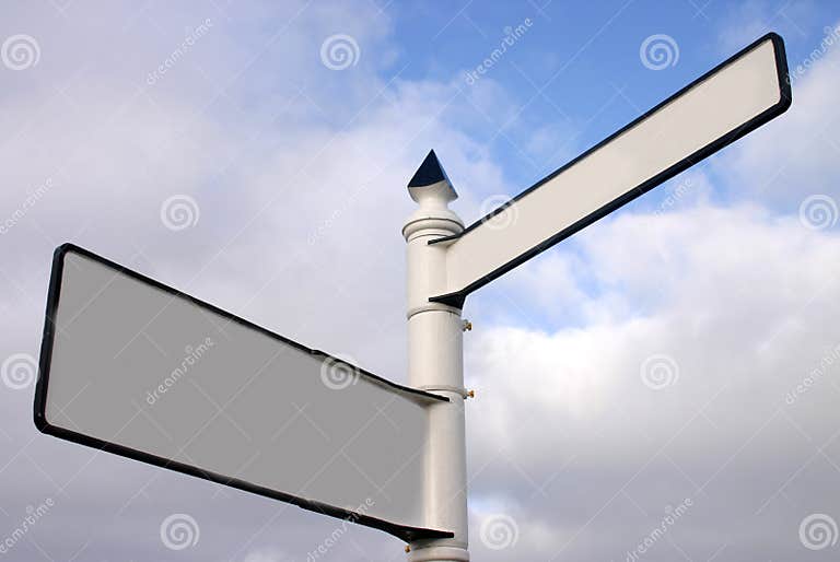 Blank two way signpost stock photo. Image of advertise - 1478582