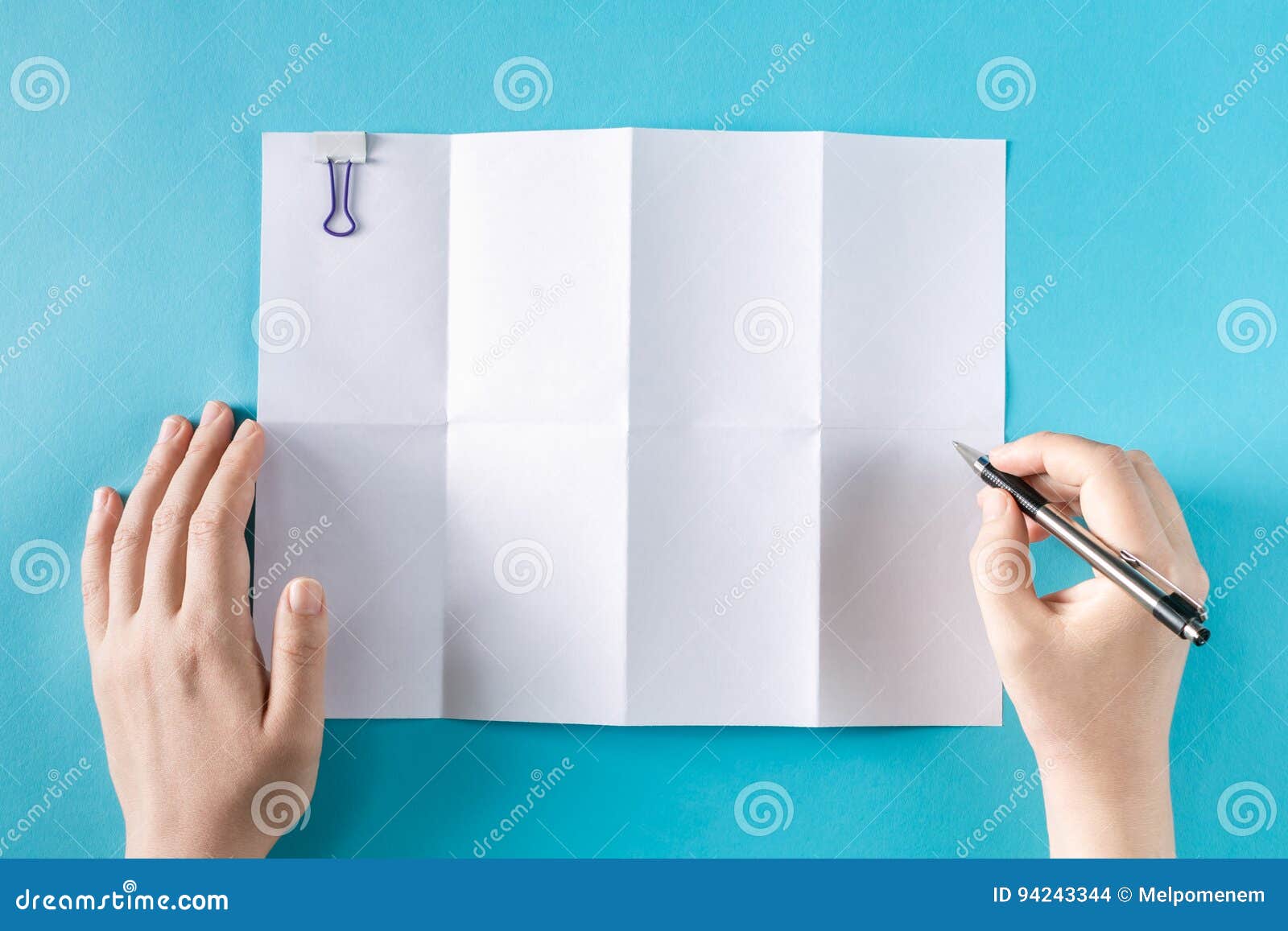 Blank Unfolded Creased Piece of Paper Stock Photo - Image of creased ...
