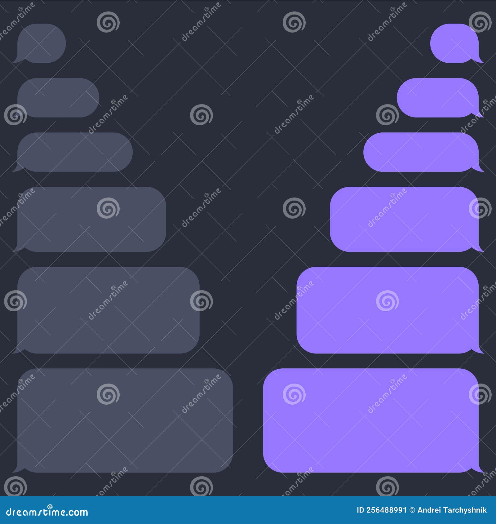 Blank Various Message Bubbles. Chat or Messenger Speech Bubble. SMS Text Frame. Short Message ...