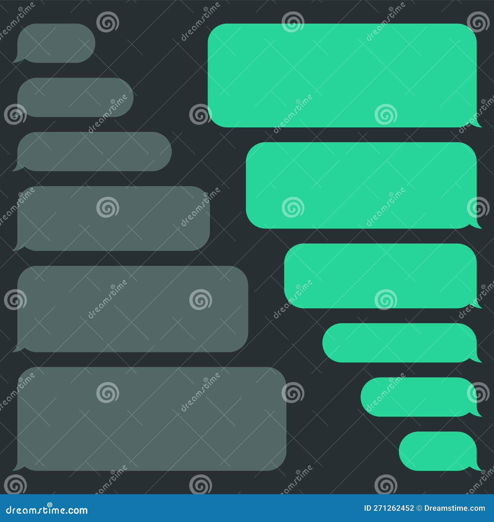 Blank Various Message Bubbles. Green Chat or Messenger Speech Bubble ...