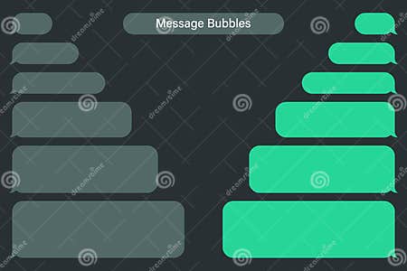 Blank Various Message Bubbles. Green Chat or Messenger Speech Bubble ...