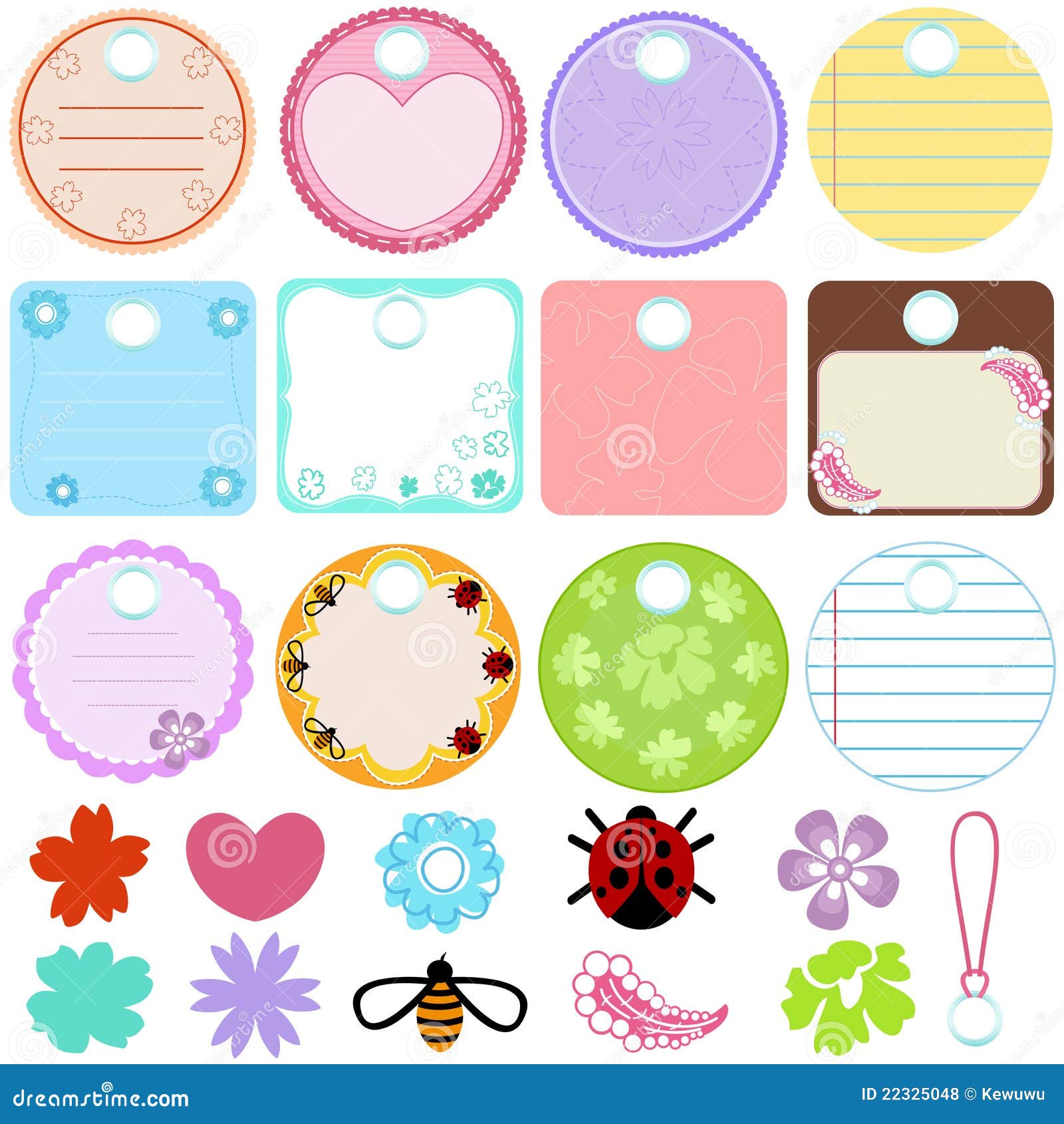 Labels Set Pastel Color Cartoon Vector | CartoonDealer.com #41900143