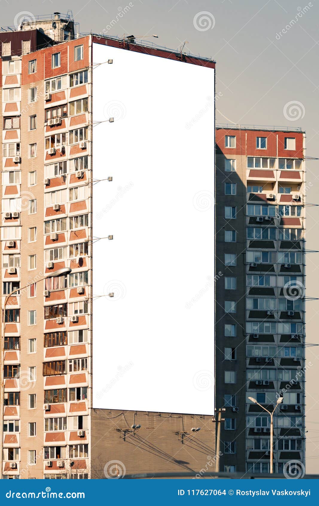 Blank Vertical Billboard on Direct Sunlight. Stock Photo - Image of ...