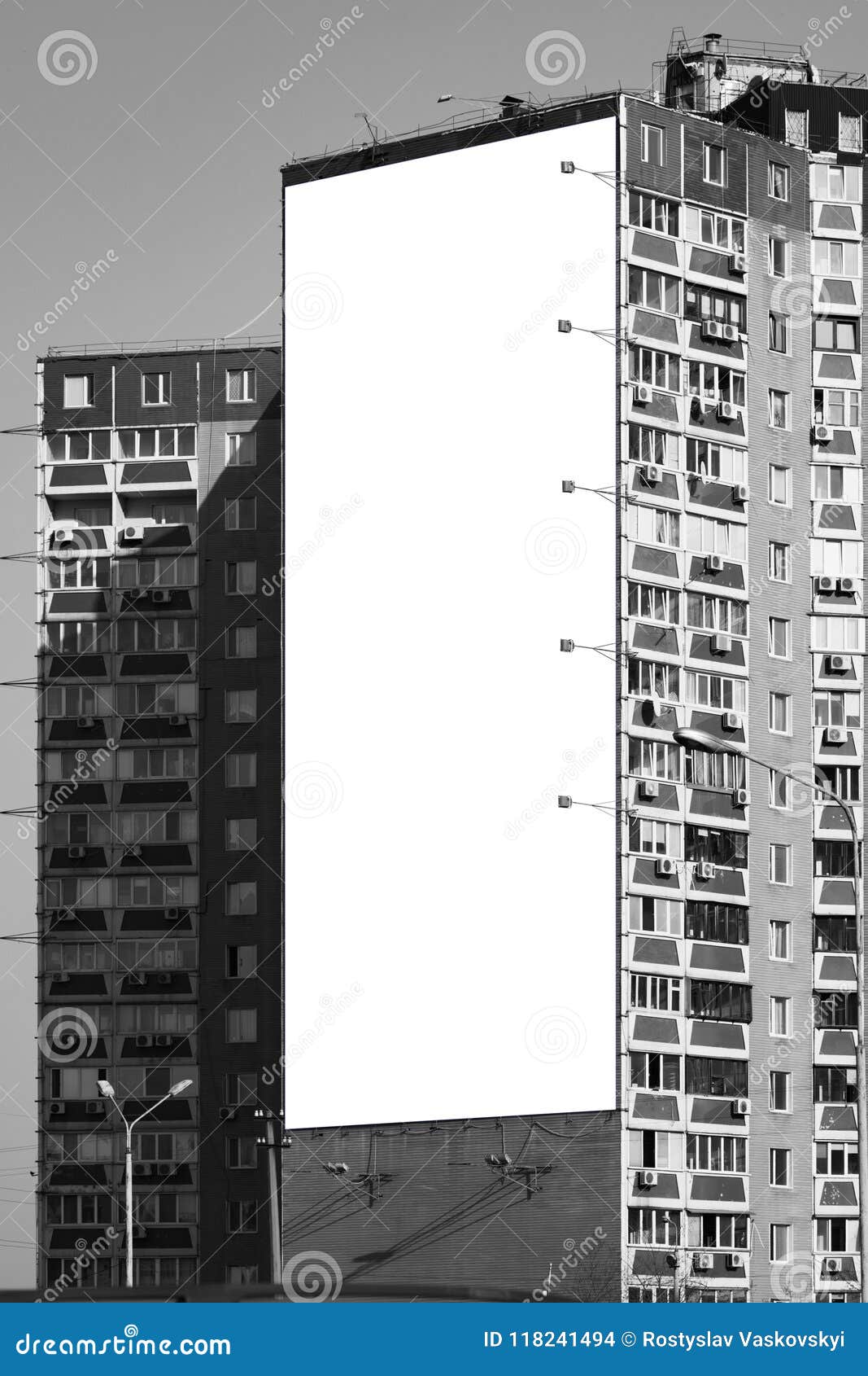 Blank Vertical Billboard on Direct Sunlight. Stock Photo - Image of ...