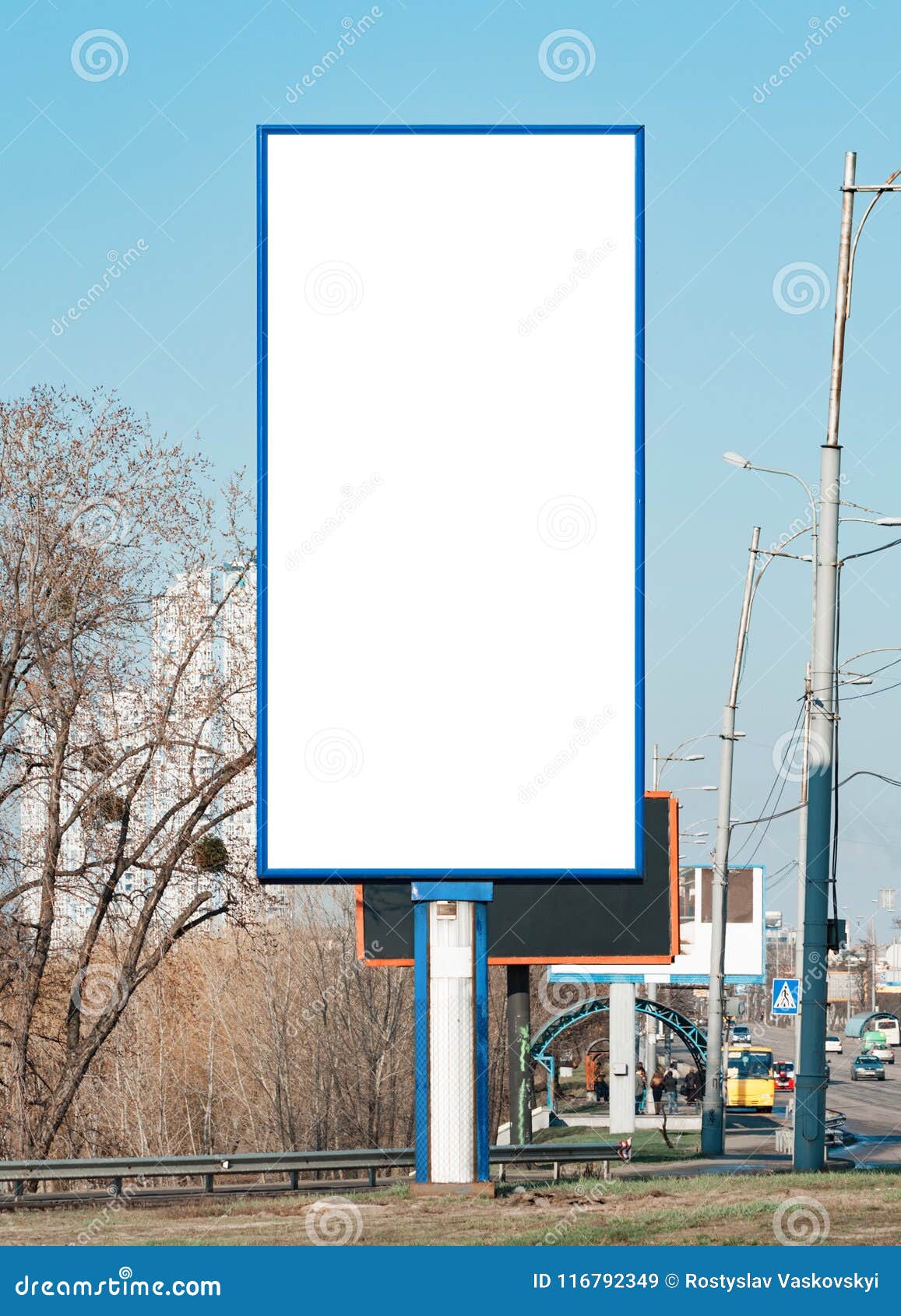 Blank Vertical Billboard Near a Highway. Stock Image - Image of ... Blank Vertical Billboard Near a Highway. Stock Image - Image of ...