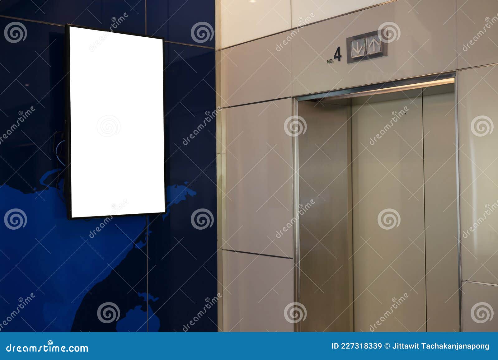 Blank Vertical Billboard or Poster in the Elevator Hall Stock Image ...