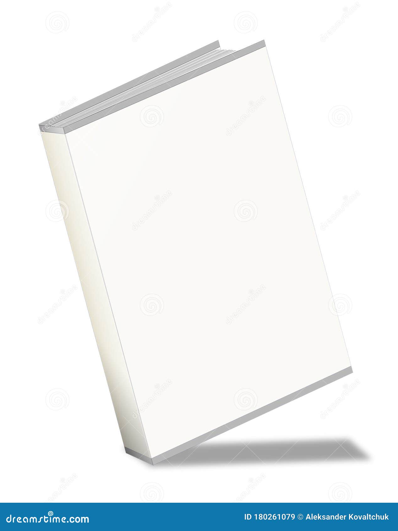 Blank Vertical Book Template Standing on White Surface Stock ...