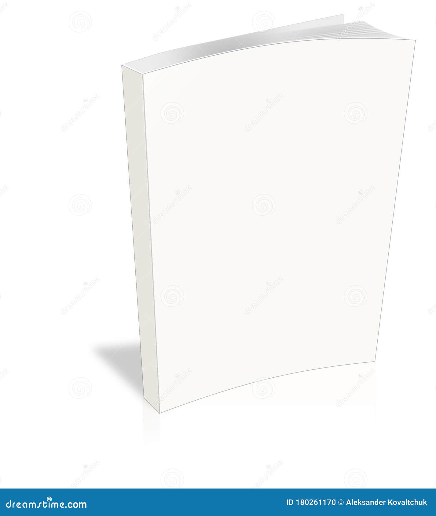 Blank Vertical Book Template Standing on White Surface Stock ...
