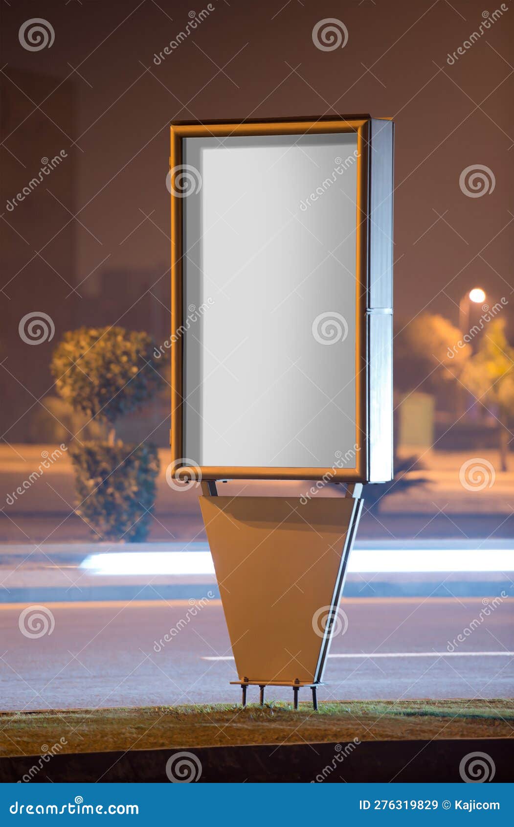 Blank Vertical City Light Poster on Bus for Advertising Stock Image ...