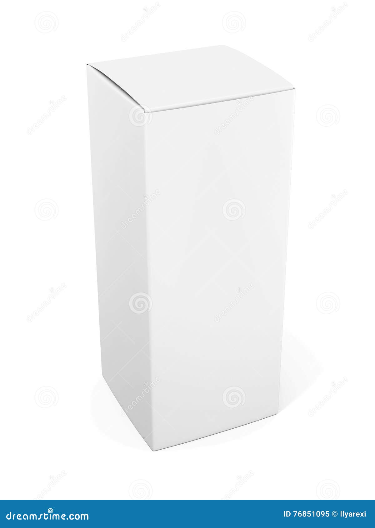 Blank Vertical Paper or Cardboard Box Template Standing on White Stock ...